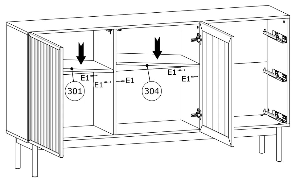 SAORI | komoda K2D3S | 158,9 cm | dub cremona