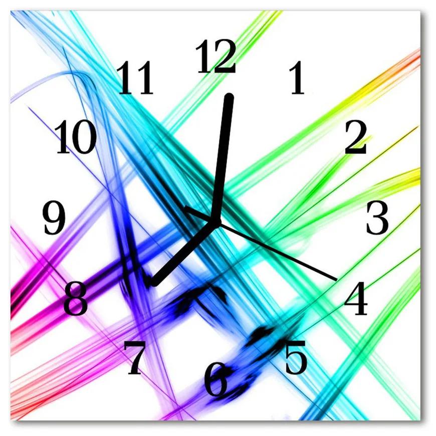 Skleněné hodiny čtvercové abstrakce 30x30 cm