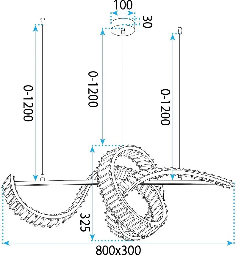 Toolight Toolight, LED závěsné stropní svítidlo 80cm, SWE082-CP, zlatá, OSW-30211