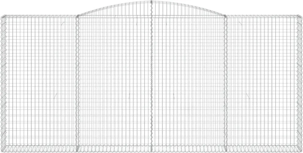 Klenuté gabionové koše 2 ks 400x30x180/200cm pozinkované železo 3146918