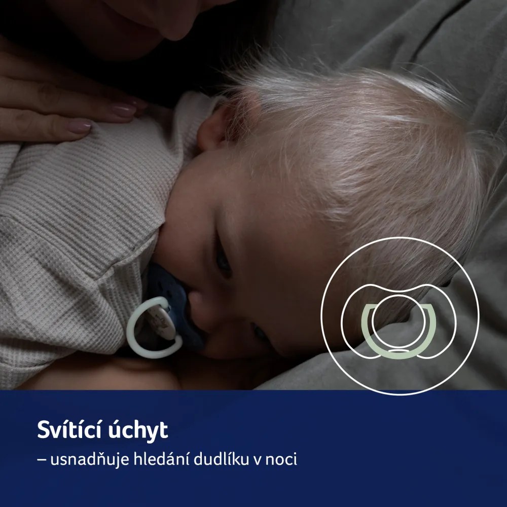 LOVI Dudlík svítící silikonový dynamický NIGHT&DAY 0-6m 2ks holka