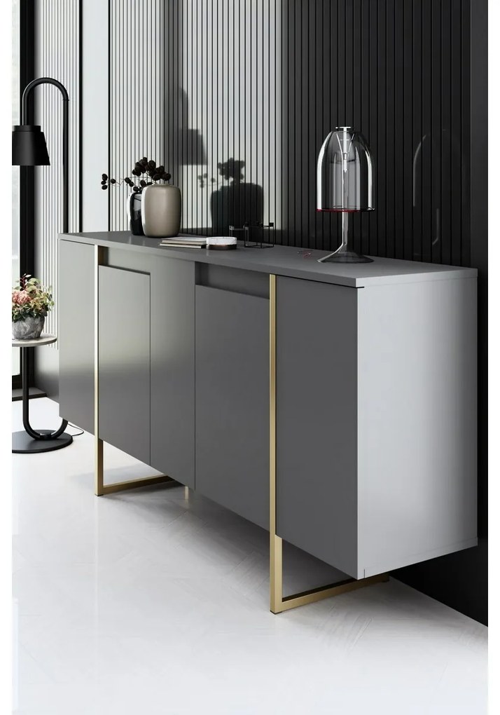 Skříňka Luxe Anthracite and Gold