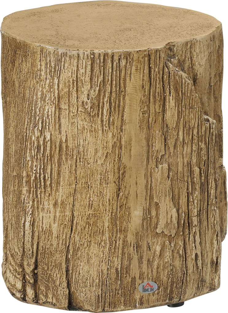Noční stolek HOMCOM ve vzhledu pařezu se 4 nastavitelnými nohami, voděodolný 37x37x43 cm do obývacího pokoje a ložnice