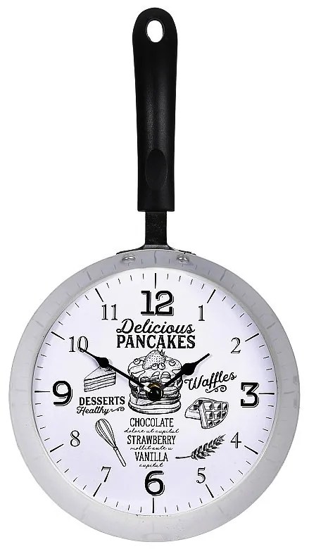 SEGNALE Hodiny nástěnné designové 21x39cm PANCAKES KO-HZ1911060panc