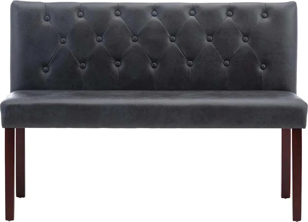 Lavice 120 cm šedá umělá semišová kůže 288574