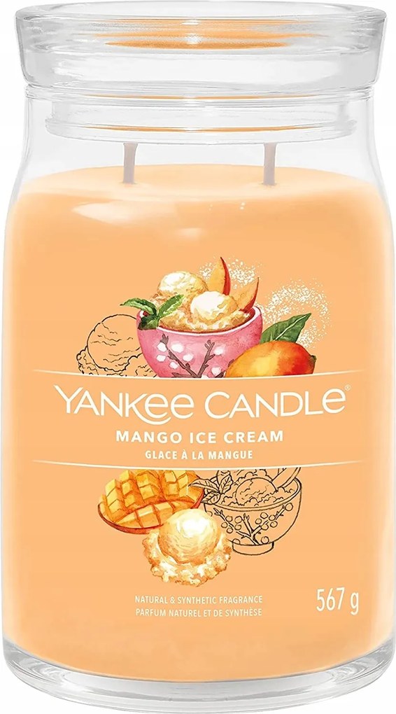 Yankee Candle vonná svíčka Signature ve skle velká Mango Ice Cream 567g