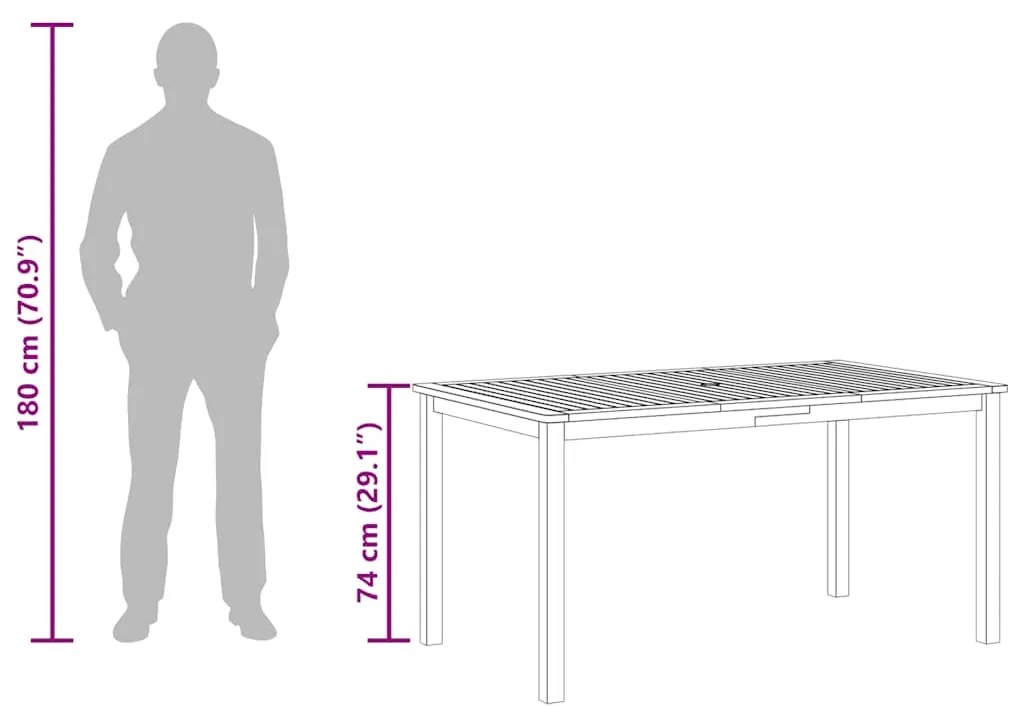 vidaXL Marketos Zahradní stůl 150 x 90 x 74 cm masivní akáciové dřevo