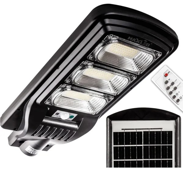 LED Solární pouliční lampa se senzorem LED/180W/6V 6500K IP65 + dálkové ovládání