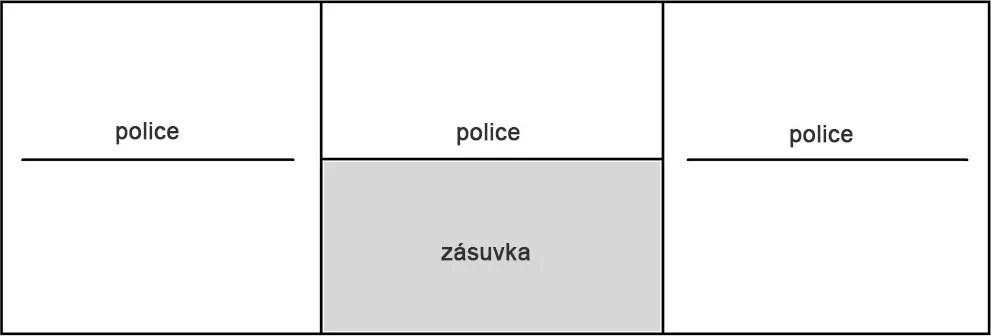 Obývací stěna s komodou MEDIOLAN | 323,5 + 177 cm + konferenční stolek 65x65 cm | 7 dílů | natural hikora