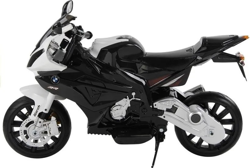 LEAN CARS Elektrická motorka pro děti BMW S1000RR černá tříkolová