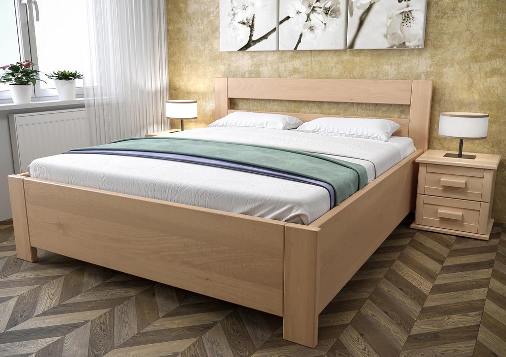 Buková postel Romana s úložným prostorem