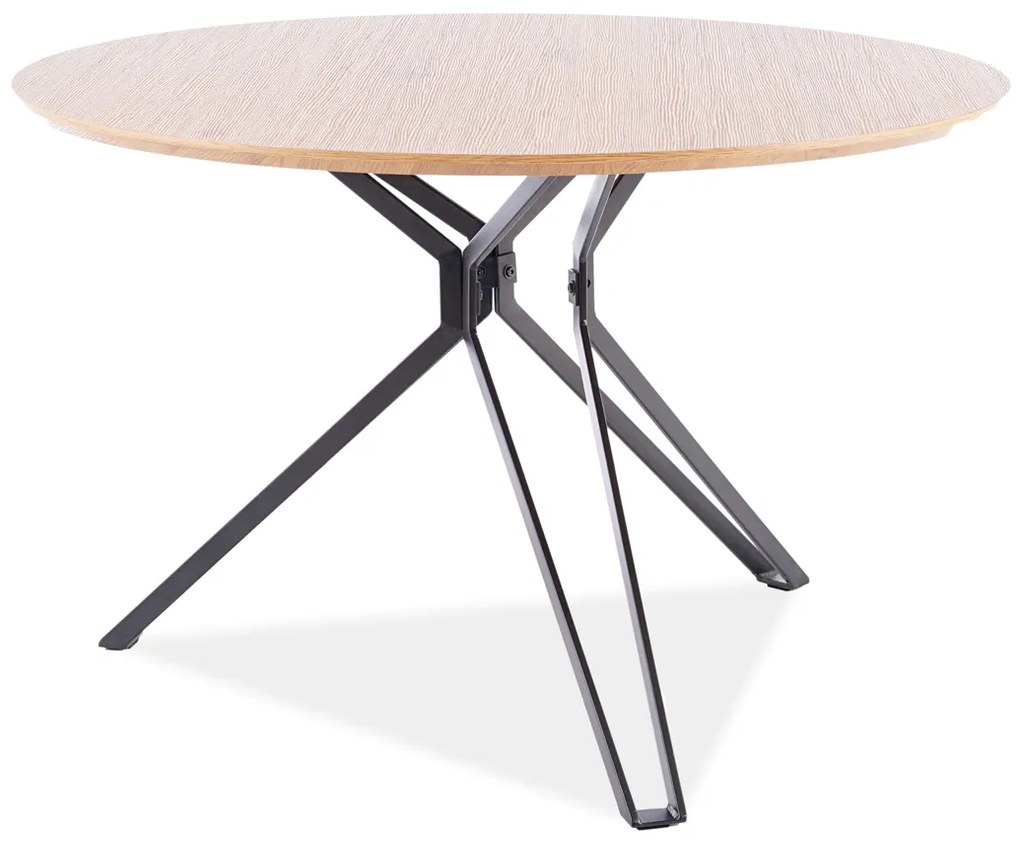 Dubový jídelní stůl s černými nohami COLT 120x120