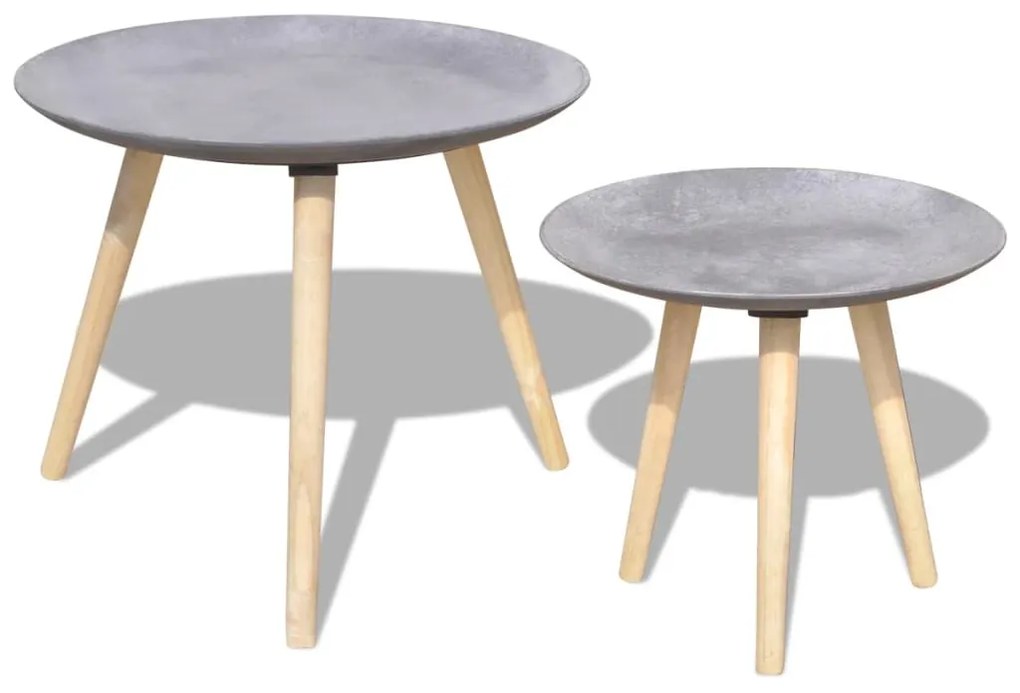 243010 vidaXL Set dvou konferenčních stolků 55 cm/44 cm betonově šedý