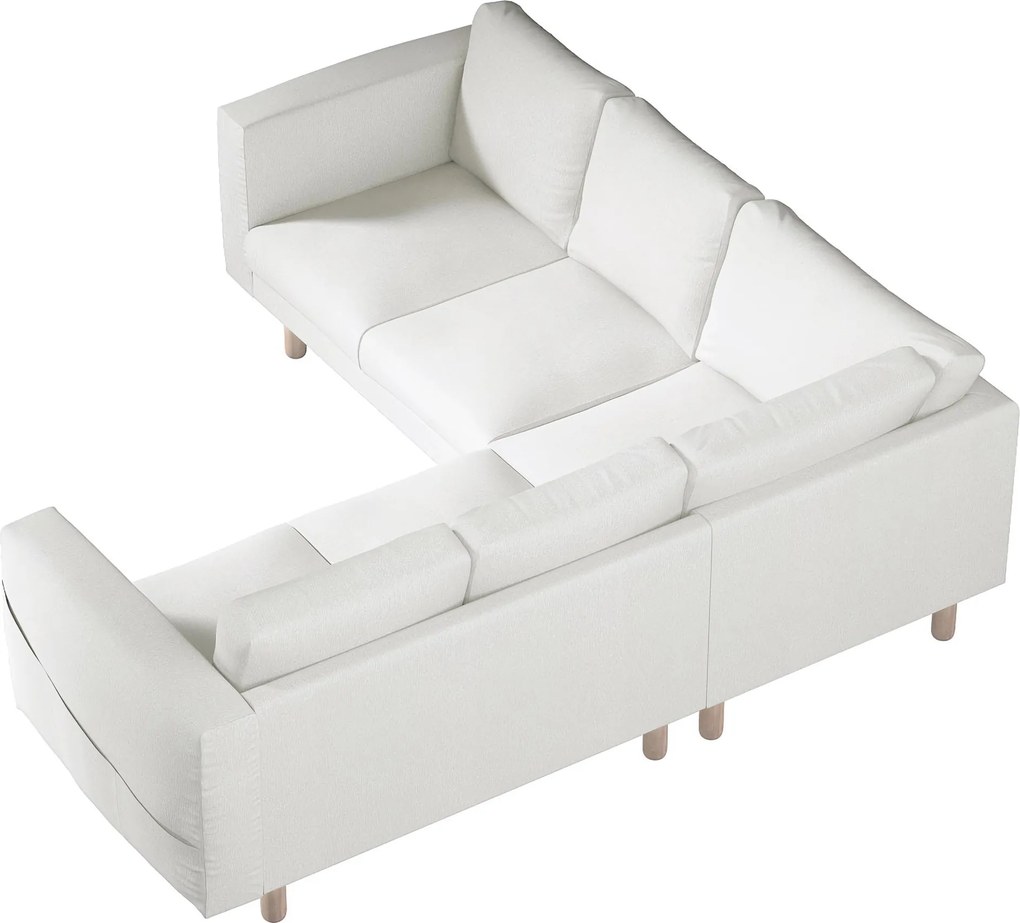 Potah na pohovku IKEA Norsborg rohová 4-místná barva krémová látka pletený vzor
