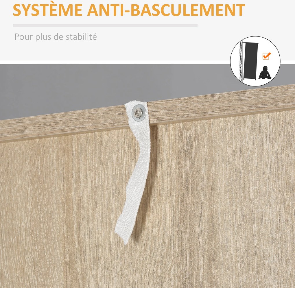 HOMCOM Kuchyňská Buffet Skříň s Více Úložným Prostorem 2 Zásuvky 1 Skříň + Velký Stůl 60 x 38 x 168 cm Bílá MDF