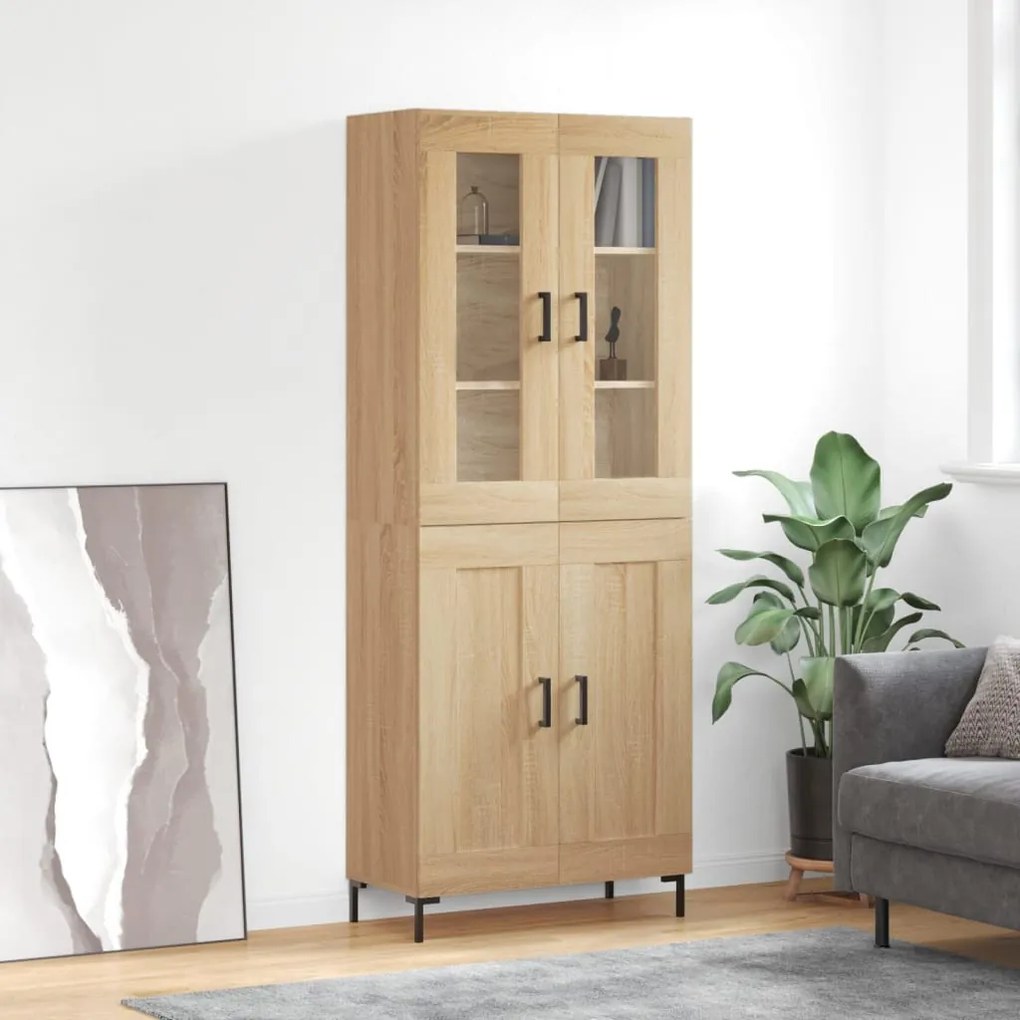Skříň highboard dub sonoma 69,5 x 34 x 180 cm kompozitní dřevo 3198340