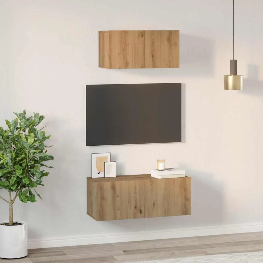 Sestava TV skříněk 2 ks Artisanový dub Kompozitní dřevo 3393383