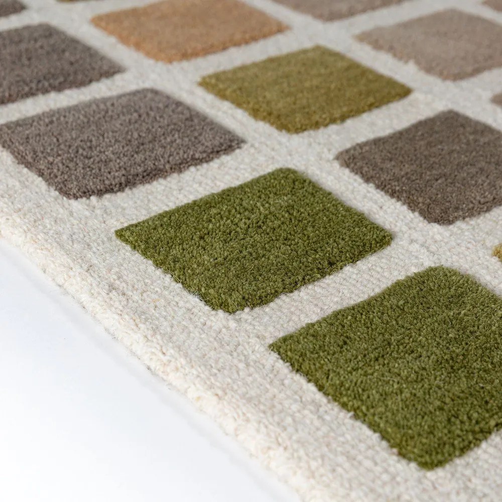 Zelený ručně tkaný vlněný koberec 140x200 cm Renga Wool – Flair Rugs