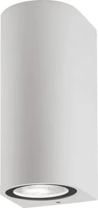 NV 910022 Venkovní nástěnné svítidlo NERO hliník bílé skleněný difuzor GU10 2x7W 220-240V IP54 bez žárovky světlo nahoru a dolů - NOVA LUCE