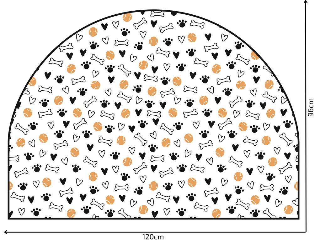 PIPPER. Ochranná textilní nálepka na zeď - Oblouk - Míčky Velikost: 120x96cm, Jméno: Bez jména
