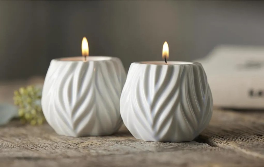 Morsø Stojánek na čajovou svíčku Flame (sada 2 ks) White