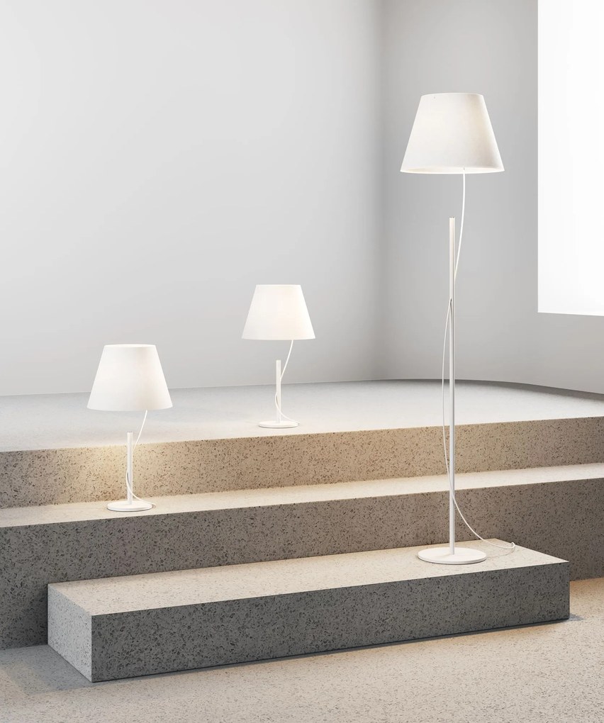 Lodes Hover,  bílá designová stolní lampa s dotykovým ovládáním, 6W LED 2700K, výška 51,5cm