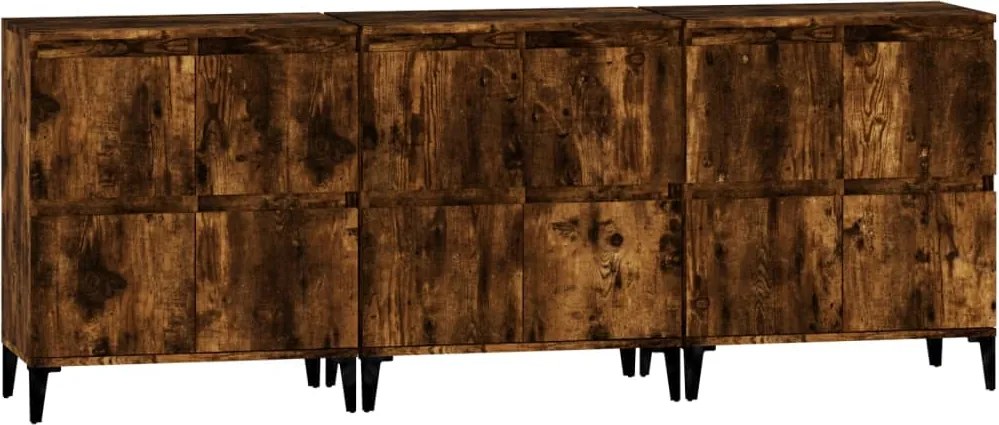 Příborníky 3 ks kouřový dub 60 x 35 x 70 cm kompozitní dřevo 3185780