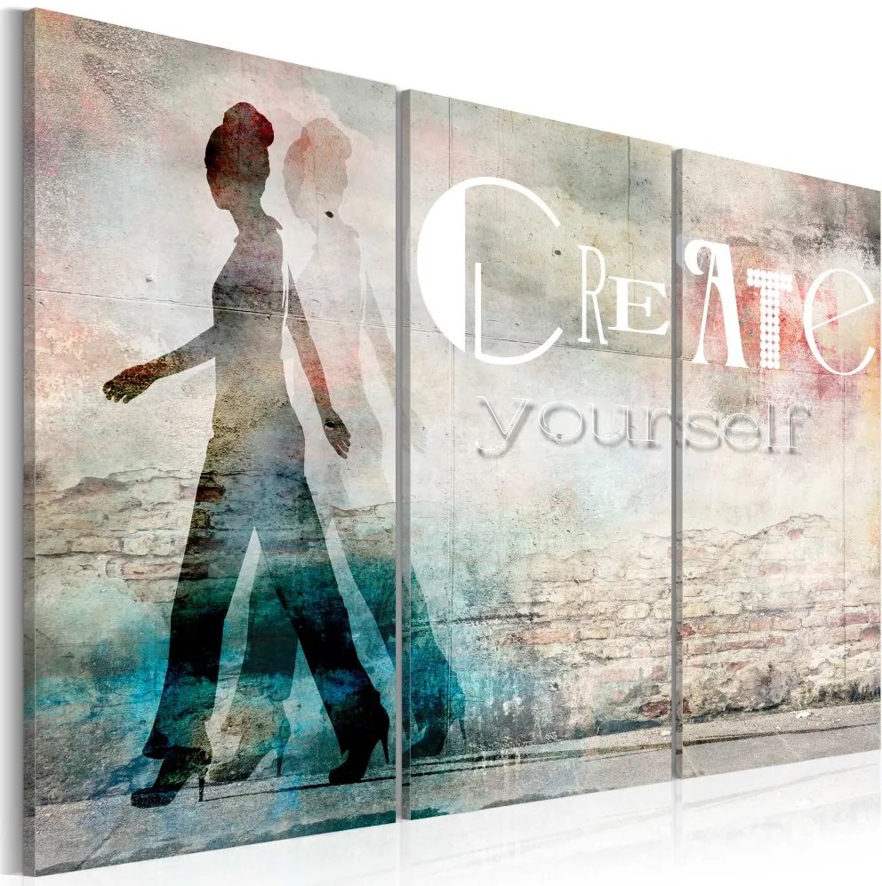 Obraz na plátně Bimago - Create yourself - triptych 60x40 cm