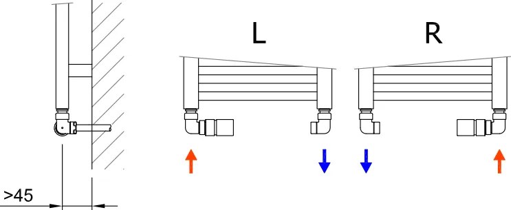 ISAN Termostatický set úhlový - triaxiální Barva: Nerez, Šroubení: Al/PE-X - Al/PERT Ø16, Orientace: Pravá