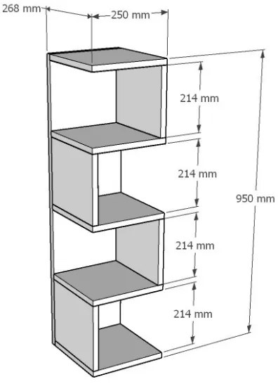 Knihovna ALIN 95x25 cm bílá