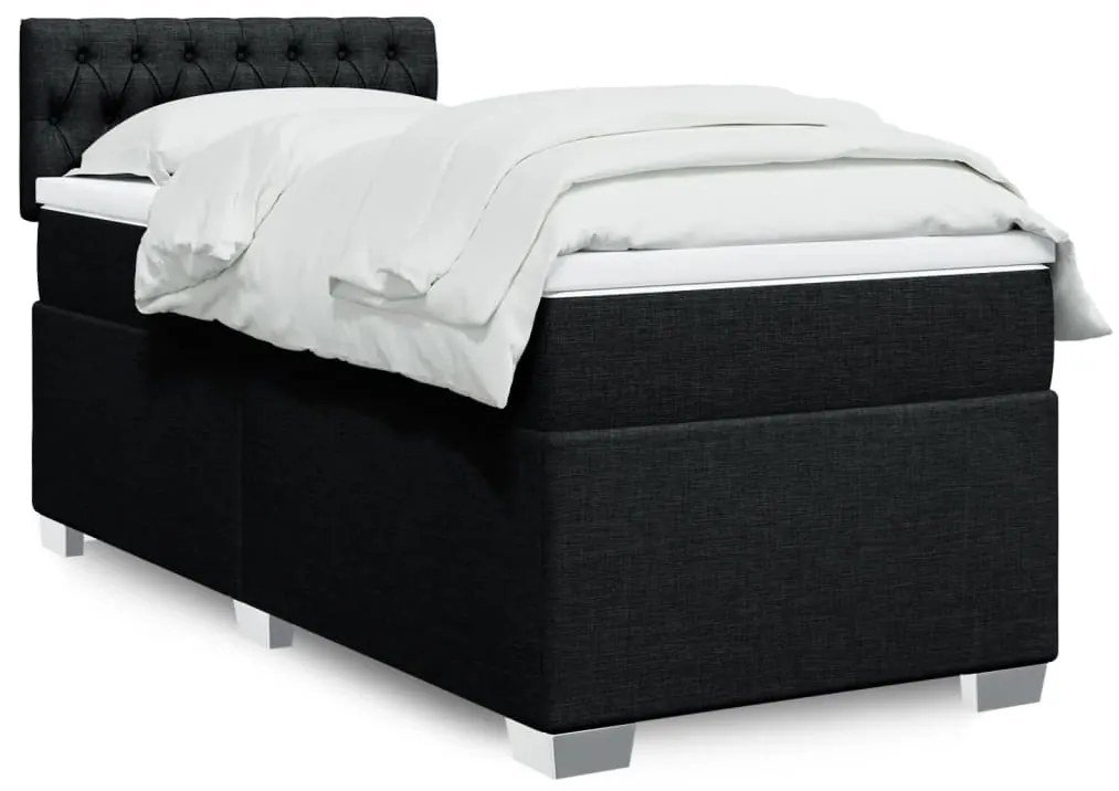 Box spring postel s matrací černá 80 x 200 cm textil 3285724