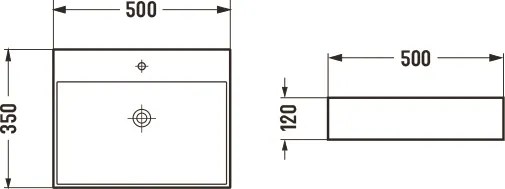 Mexen Blanca, umyvadlo na desku 50 x 35 cm, černá matná, 21105085
