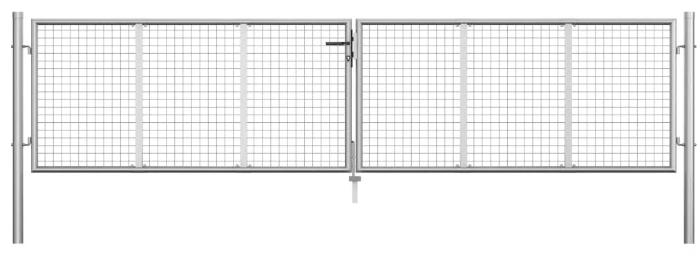 Zahradní branka pozinkovaná ocel 415 x 75 cm stříbrná
