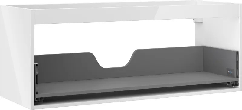 Mexen Box-A, závěsná skříňka 120 cm, 1 zásuvka, bílá lesklá, 91AX0-1200-470-1-00