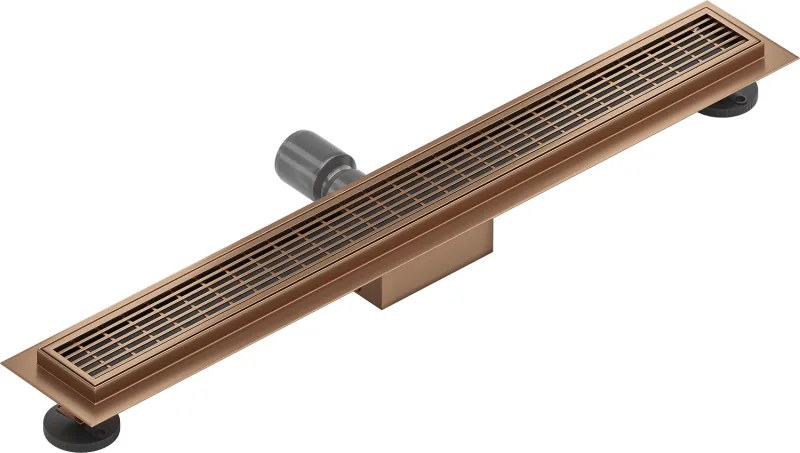 Mexen Flat, lineární podlahový žlab 50 cm, M33, měděná matná, 1C33050-15