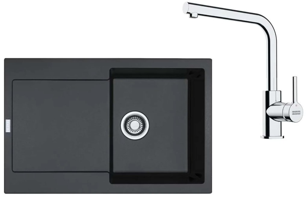 Franke - Kuchyňský set G259O, fragranitový dřez MRG 611 a baterie FS 3230.031, onyx/chrom 114.0700.721