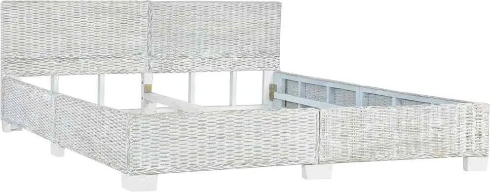 Rám postele šedý přírodní ratan 180 x 200 cm 283093