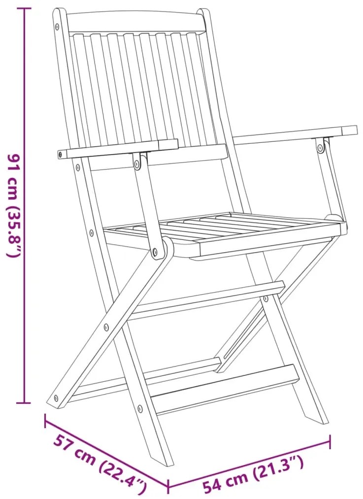 vidaXL Marketos 7dílný skládací zahradní jídelní set masivní akáciové dřevo