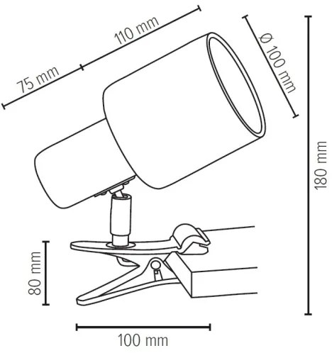 Spot-Light 2236174WK - Lampa s klipem TREEHOUSE 1xE27/25W/230V
