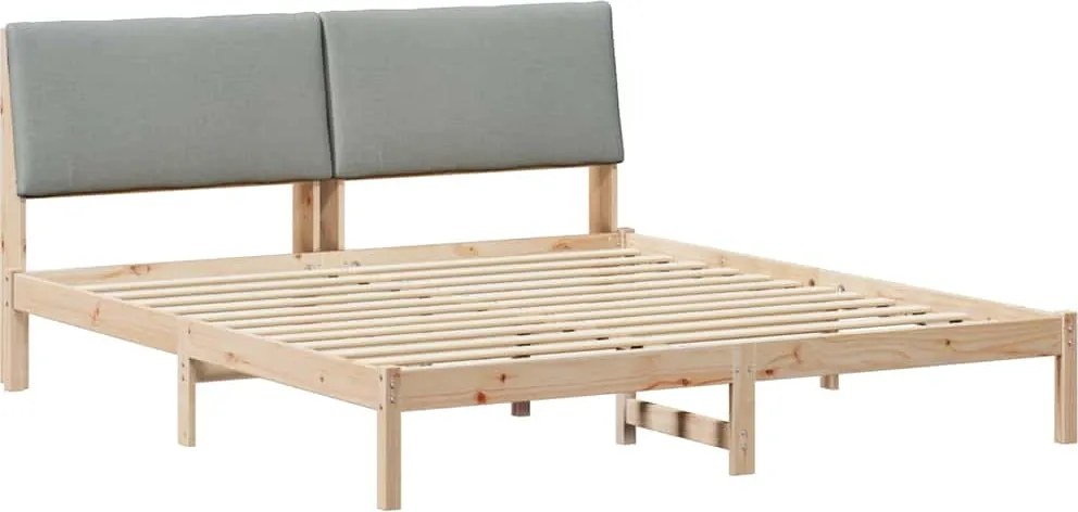 Rám postele s čelo Hnědá a světlá šedá 200 x 200 cm 3394358