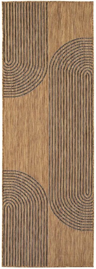 Černý/hnědý vnitřní a venkovní běhoun 80x250 cm Mira 1453 – Ayyildiz Carpets