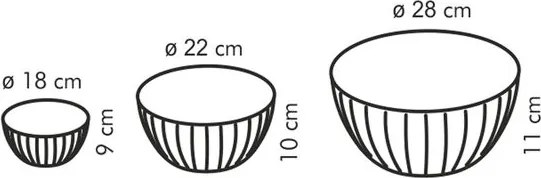 TESCOMA Mísy plastové DELÍCIA, sada 3 ks, bílá