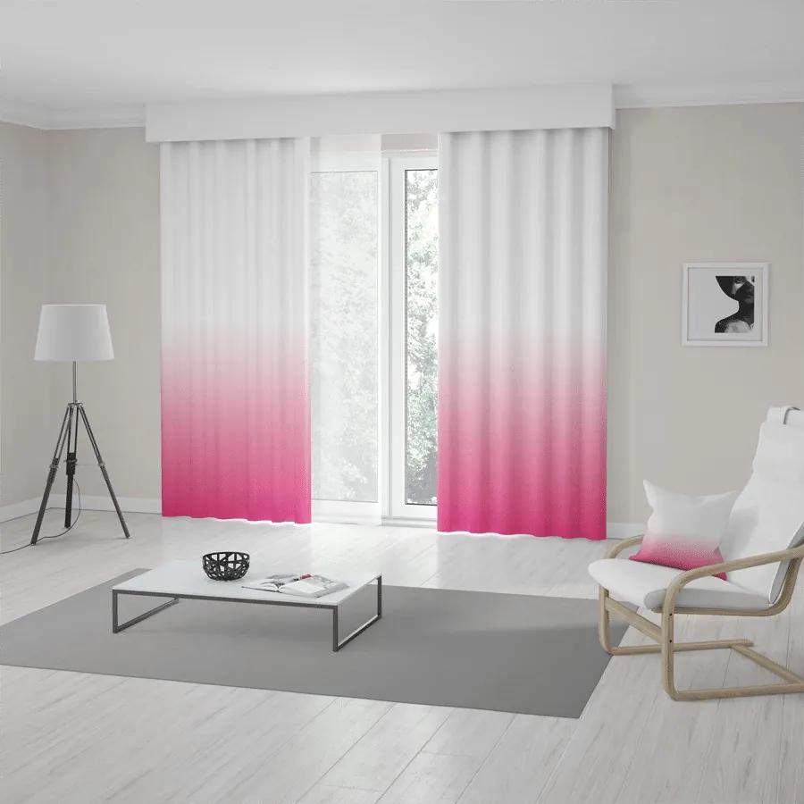 Dekorativní závěsy do obýváku v růžové barvě s módním ombré efektem | BIANO