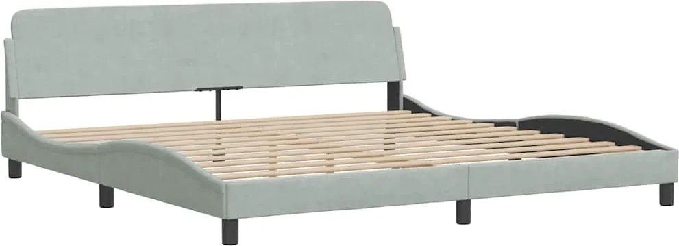 Rám postele bez matrace světle šedý 200 x 200 cm samet 3207941