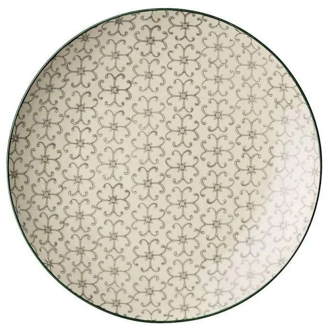 Kameninový talíř s květy Karine béžový
