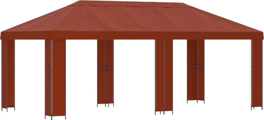 Zahradní altán 6 x 3 m Cihlová Polyester a ocel 190 gsm 3376010