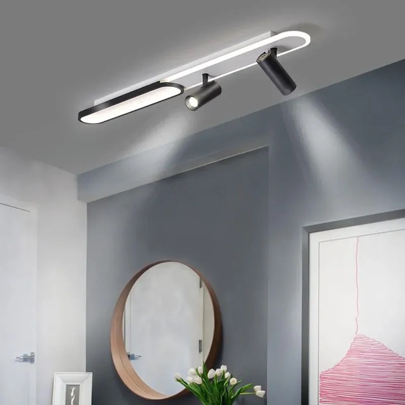 Toolight Toolight, LED stropní svítidlo s bodovými reflektory 100cm, 45W, 4000K, APP1438-C, černá-bílá, OSW-00967