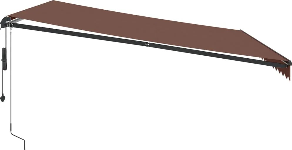 Automatická zatahovací markýza s LED světly hnědá 450 x 350 cm 3215410