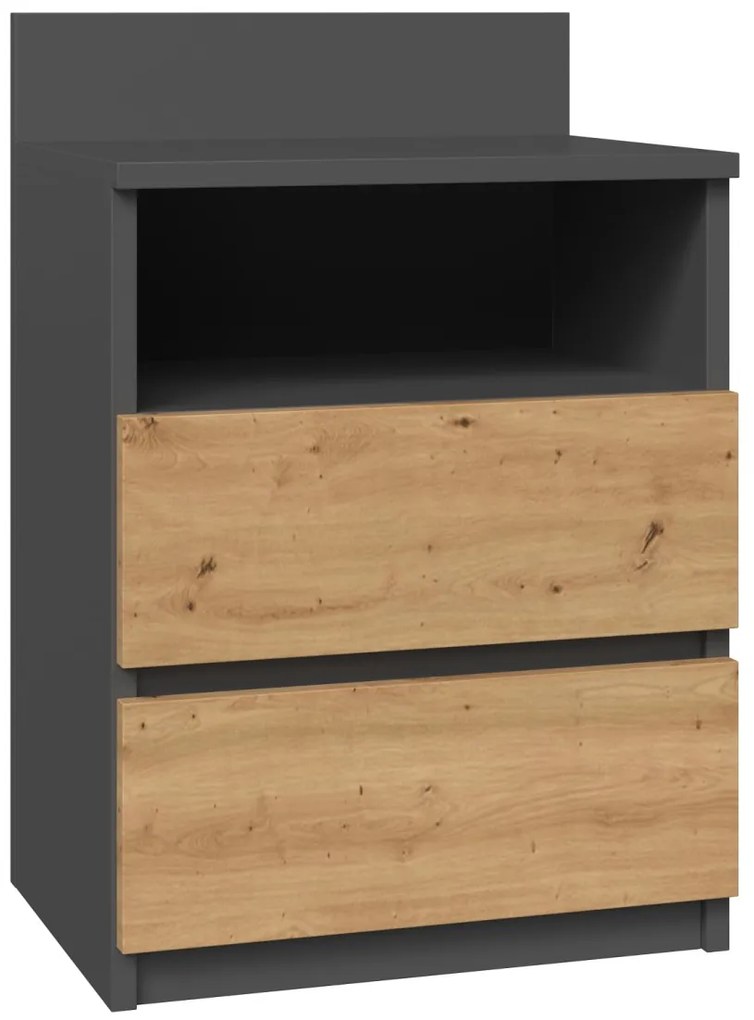Noční stolek Houseland Malwa 01 dub artisan/antracit