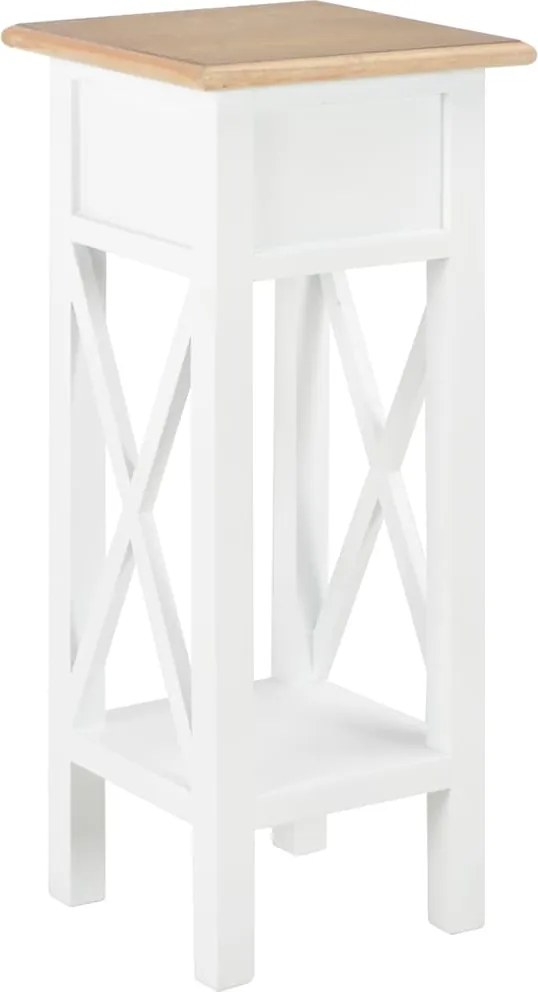 Odkládací stolek bílý 27 x 27 x 65,5 cm dřevo 280057